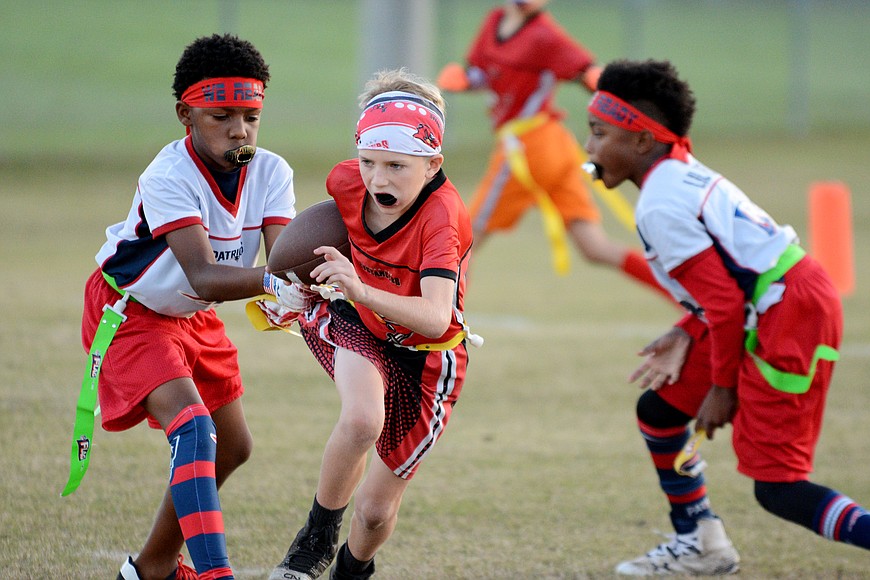 Little Kids Playing Flag Football