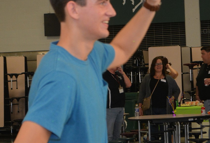 Your Observer | Photo - Joe Maier has a little fun at the dance marathon.