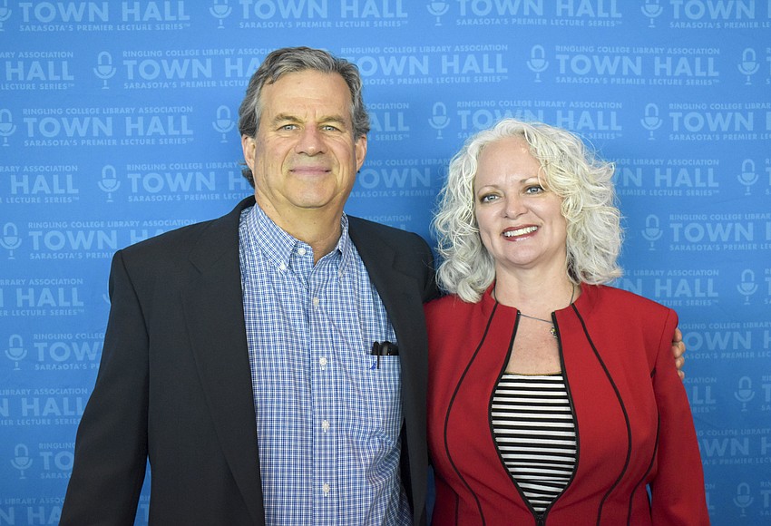 Your Observer | Photo - Sam Quinones and moderator Melissa Larkin-Skinner