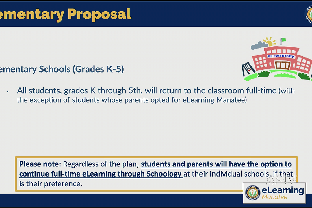 Manatee school district lays out recommended reopening plan | Your Observer