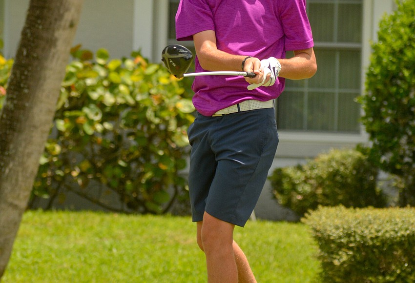 Your Observer | Photo - Sarasota's Carson Spence tees off.