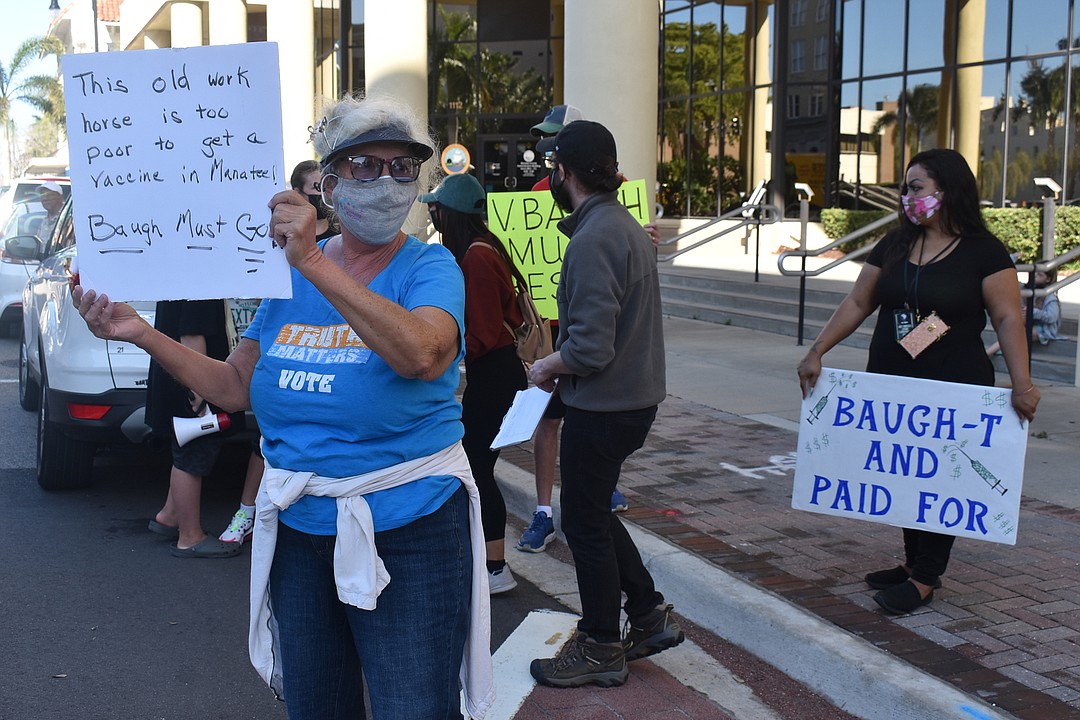 Protestors demand Manatee County Commissioner Vanessa Baugh's ...