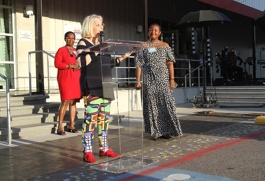 Your Observer | Photo - Co-chairwoman Marian Moss spoke to the group.