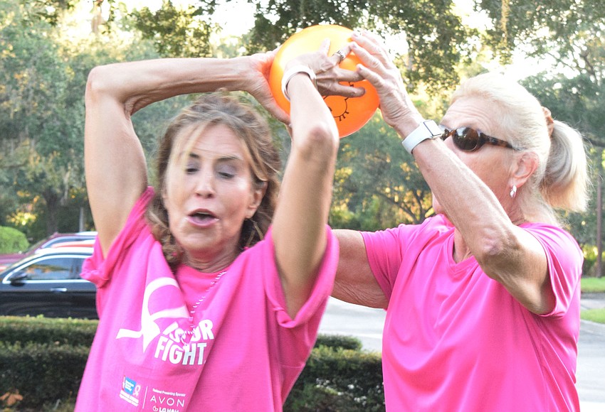 Your Observer | Photo - Gail Snyder passes a ball overhead to Debbie ...