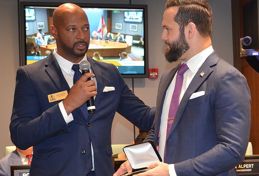 Your Observer | Photo - Mayor Kyle Battie and outgoing Mayor Erik Arroyo.