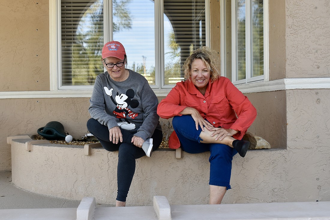 Your Observer | Photo - Deb McGillen and Sandi Love stretch. Love ...