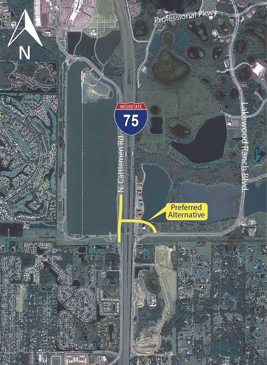 Photo: The route for the University Town Center-Waterside connector ...