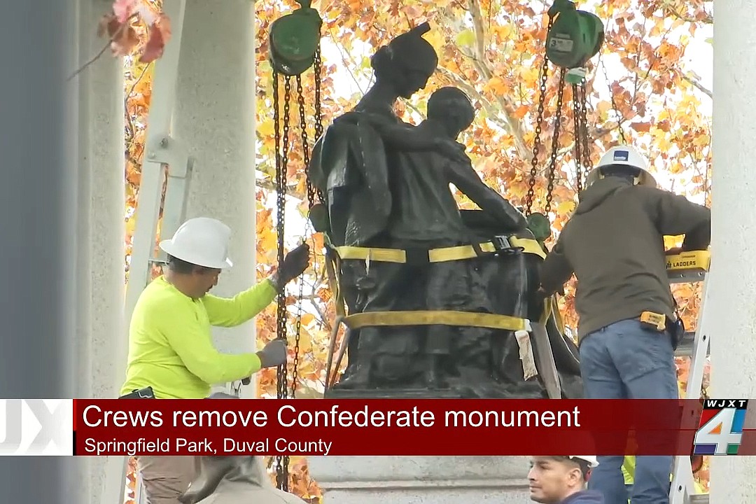 City begins removing Confederate statue in Springfield Park | Jax Daily ...