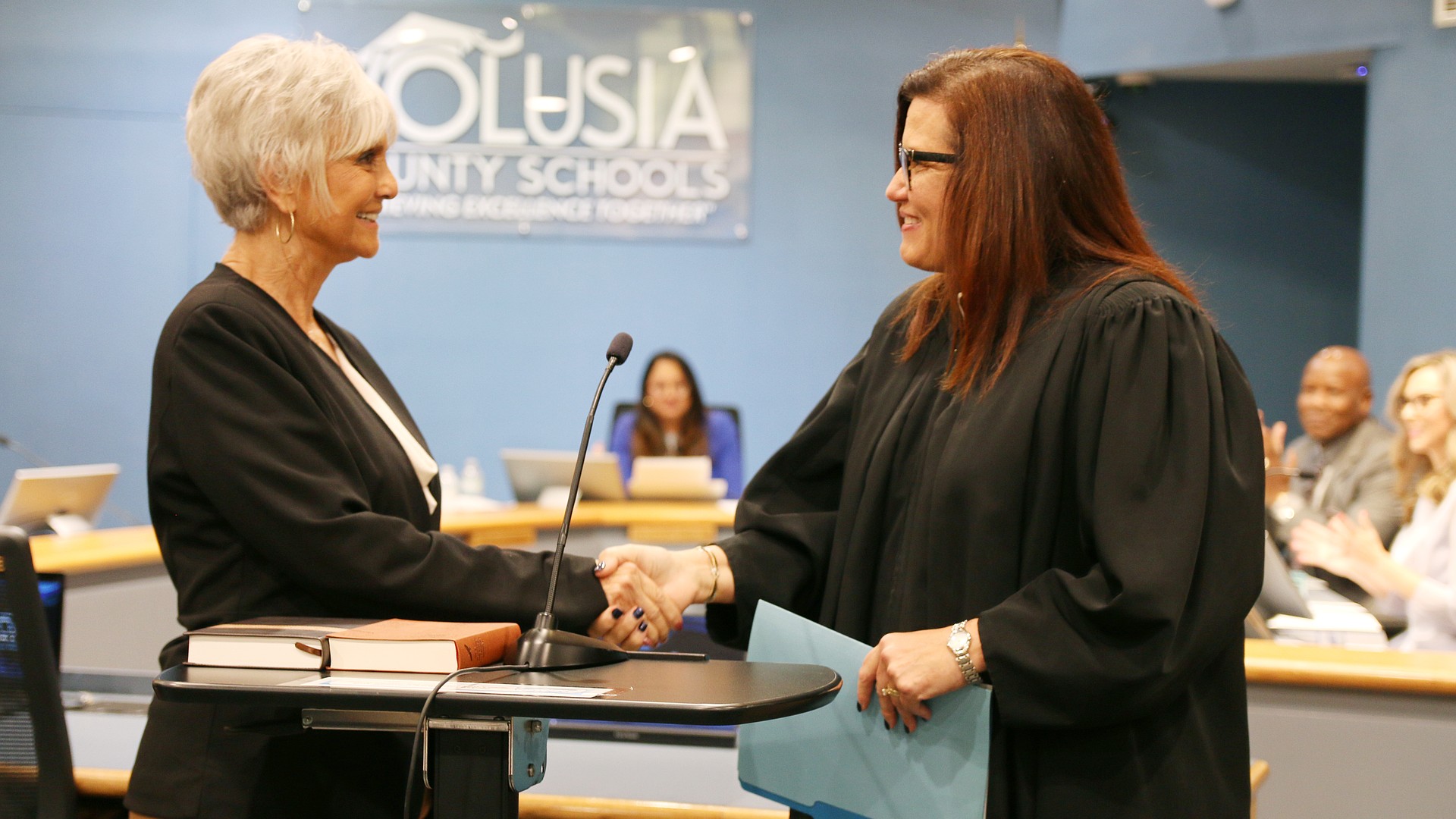 Brosemer, Goodrich are sworn into Volusia County School Board ...