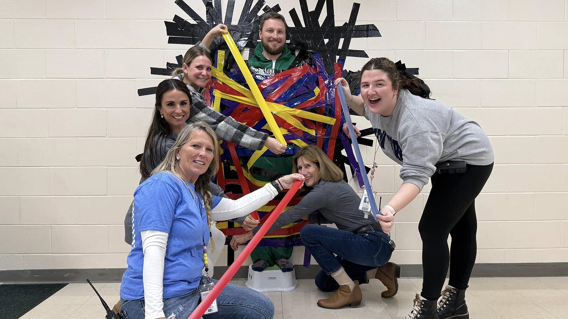 PHOTOS: Thornebrooke Elementary students tape principal to a wall ...