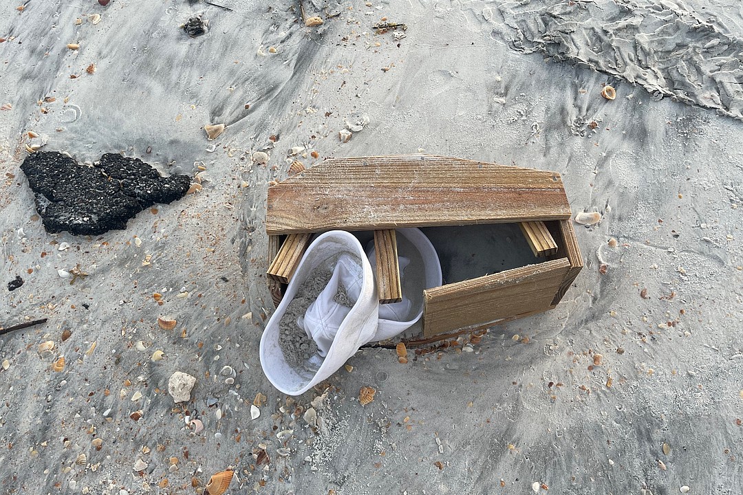 Palm Coast man finds mini casket with white Navy caps on beach north of ...