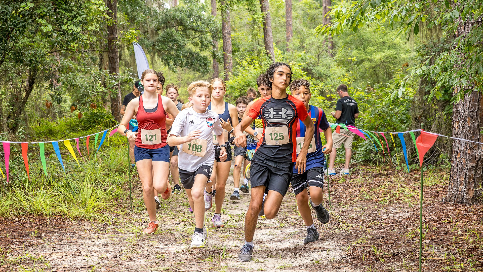 Run wild: Kids 3-14 run the Graham Swamp Trail in the Wild Boar Run ...